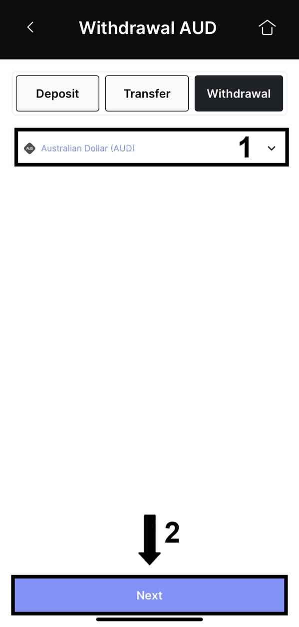 Wealth99 App | How do I withdraw AUD from my AUD wallet?